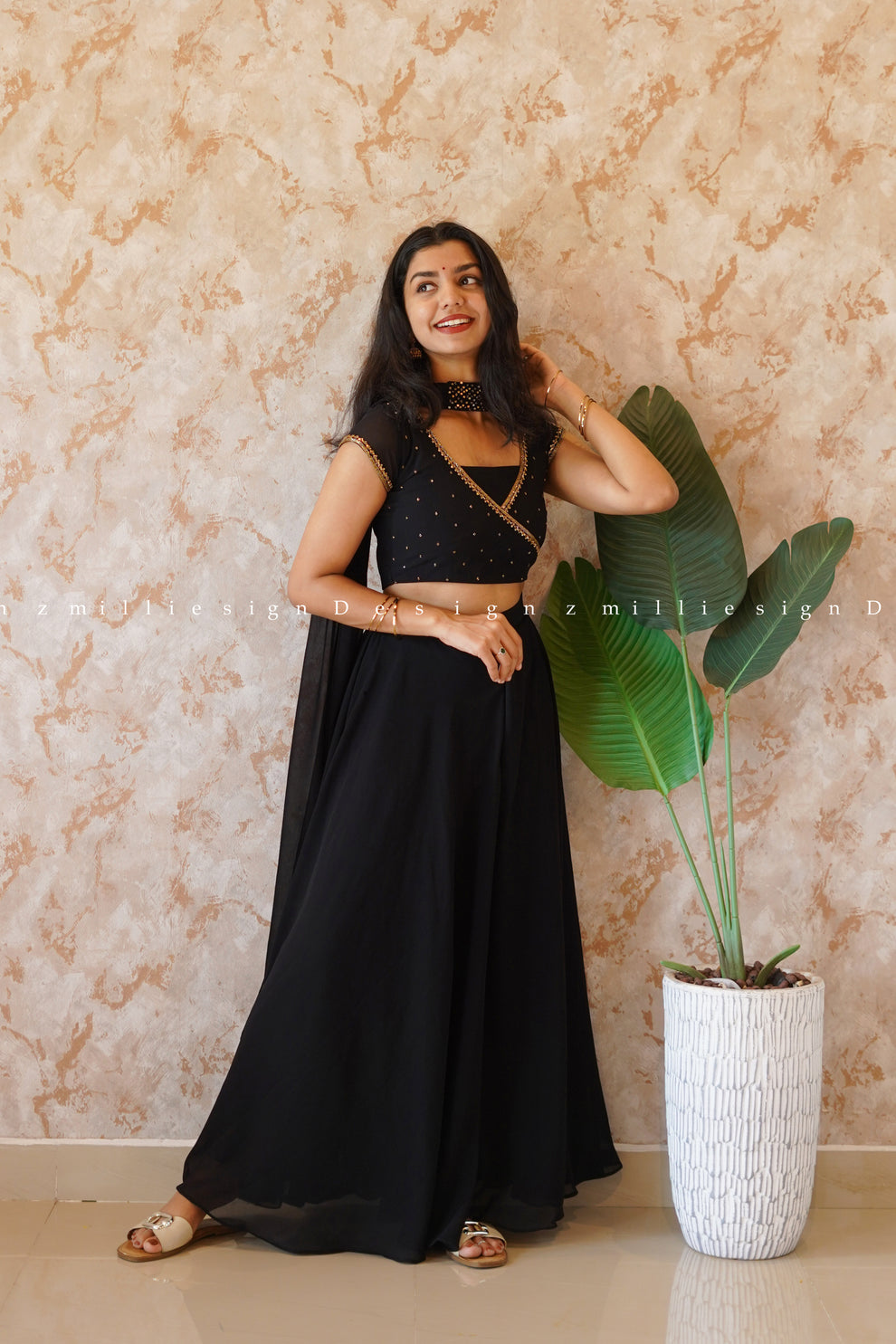 Palazzo, Top and Dupatta - 3 Piece (MSD-069) – Millie Sign Designz