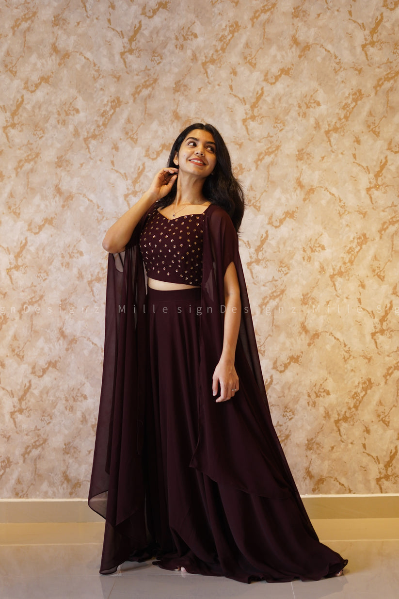 Skirt Crop Top Shrug (MSD-026) – Millie Sign Designz